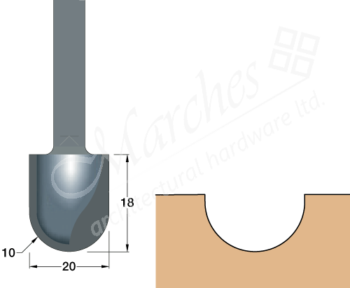 10mm Radius Cutter 1/2inch Shk - Routers: Router Bits - Power tools and ...