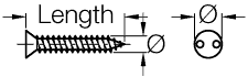 2 hole security screws, countersunk, ø 3.5 mm - Security screws ...