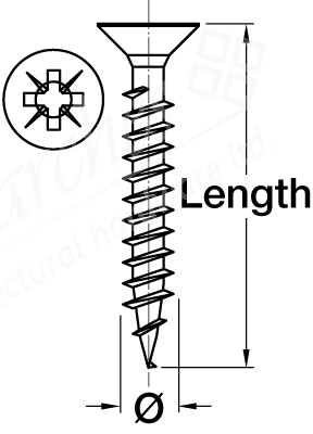 Hospa Screws St St 5.0x80mm - Countersunk head - Screws & fixings ...