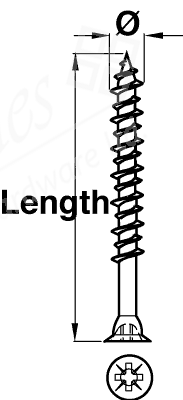 Hi-lo Screw Black 4.0x45mm - Countersunk head - Screws & fixings ...