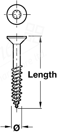 C/sunk Head Screw Galv 3.5x35mm - Countersunk short thread - Screws ...