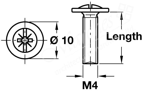M4 handle screws with combi-cross slot - Connecting screws and bolts ...