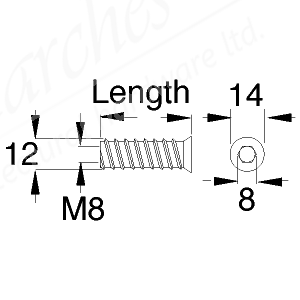 Screw-in sleeve, M8 internal thread, hexagonal socket head, zinc-plated ...