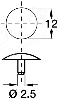 Cover Cap Brown 12x2.5mm - Marches Architectural Ironmongery