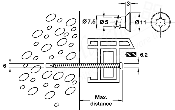 Window frame screw, countersunk head - Window frame screws - Wall ...