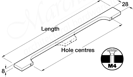 D Handle 192mm - Zinc alloy - 'D' handles - Handles & Knobs - Hafele ...