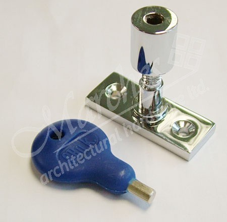 Locking Stay Pin + Key - Polished Chrome - Window Stay Pins - Casement ...
