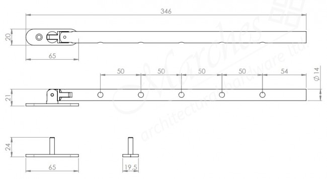 12'' Casement Window Stay - Satin Stainless Steel - Window Stays ...