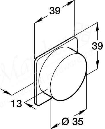 Inset Handle 35mmdia Pol Chrome - Flush inset handles - Handles & Knobs ...