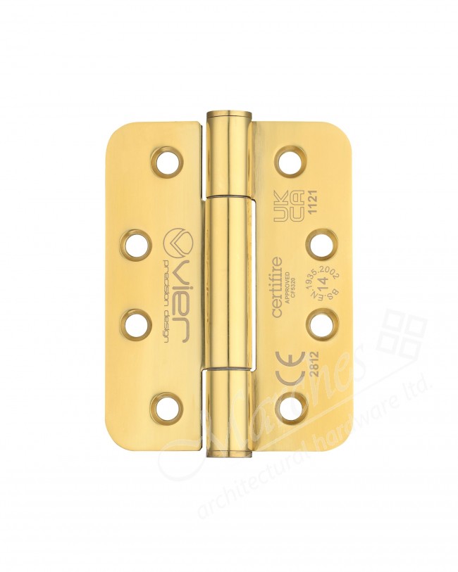 102 x 76 x 3mm Radius Concealed Bearing Hinge (Grade 201) - PVD Brass ...