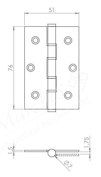 3" Washered Butt Hinges (pair) - Stainless Steel - Butt Hinges - Hinges ...