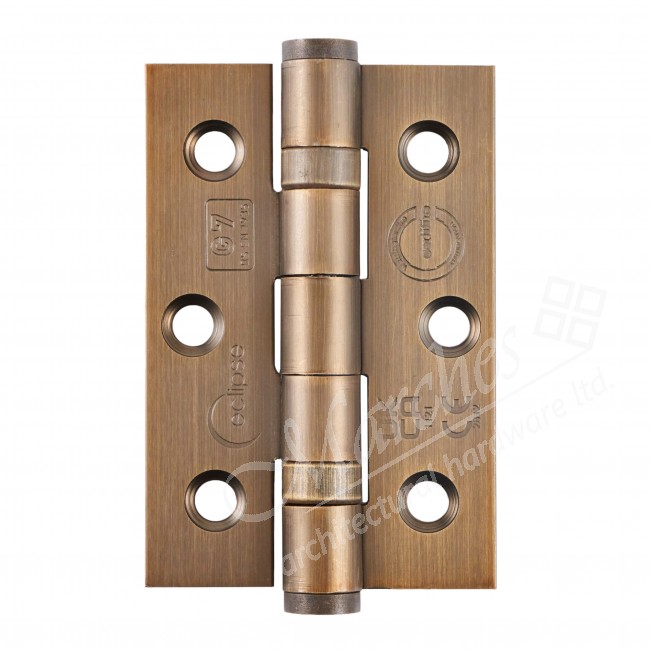Eclipse 3" Fire Rated Ball Bearing Butt Hinge (Pair) - Antique Brass - Butt Hinges - Hinges ...