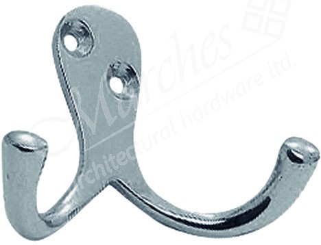 Victorian Double Robe Hook - Polished Chrome - Robe Hooks - Hooks ...