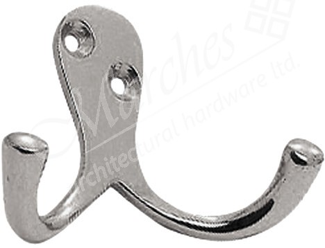 Victorian Double Robe Hook - Satin Chrome - Robe Hooks - Hooks - Door ...