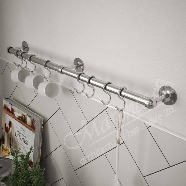 19mm x 1000mm Round Utensil Rail Kit - Brushed Stainless Steel ...