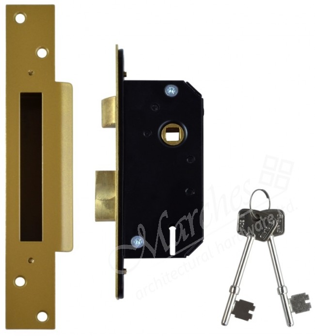 5 Lever Sash Lock 2" KA - Polished Brass - 5 Lever Locks - Mortice Door ...