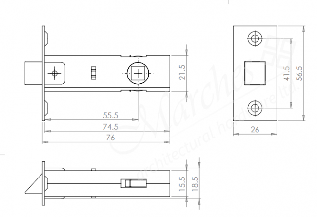 Tubular Mortice Latch 3" - Black - Mortice Latches - Latches, Deadbolts ...