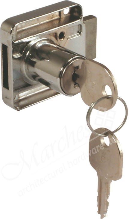 18mm Drawer Rim Lock - Nickel Plated - Cabinet, Camlocks & Budget Locks ...