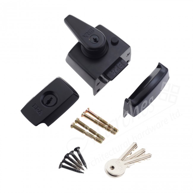 British Standard Security Night Latch 40mm Backset - Black - Night ...