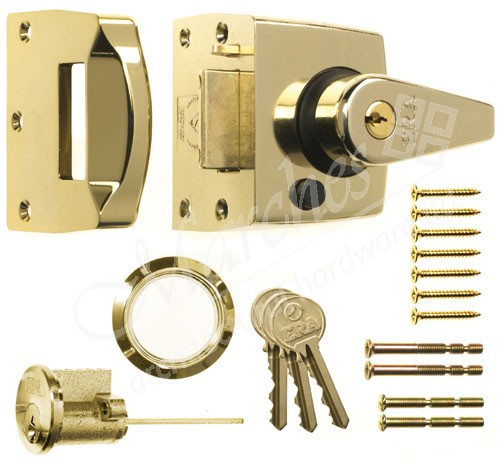 ERA - Night Latch Double Locking 40mm Backset - Polished Brass - Night ...