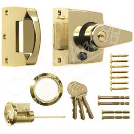 ERA - Night Latch Double Locking 60mm Backset - Polished Brass - Night ...