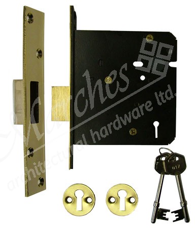 5 Lever Mortice Dead Lock 4" - Polished Brass - 5 Lever Locks - Mortice ...