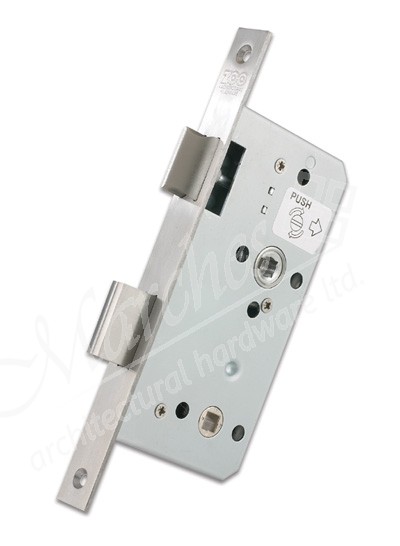 DIN Bathroom Lock 60mm Backset - Satin Stainless Steel - DIN Locks ...