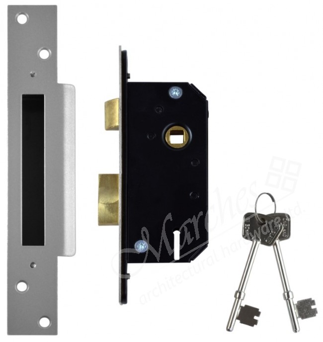 5 Lever Sash Lock 2" KA - Satin Chrome - 5 Lever Locks - Mortice Door ...