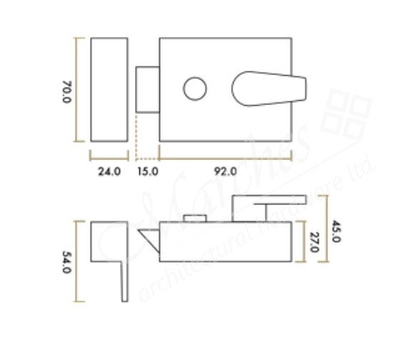 60mm Black Night Latch & Rim Cylinder - Black - Night Latches & Rim ...