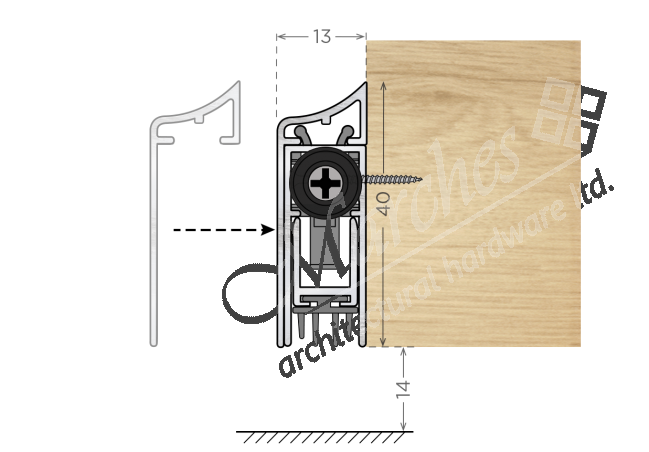 Exitex - Concealex Facefix Applique 930mm SAA - Acoustic Seals - Door ...