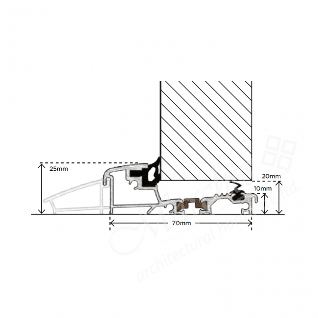 MDS 70 RITB Weatherbar 1m - SAA - Inward Opening Door - Weatherbars ...