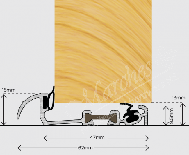 Exitex Macclex 15/2 TB Threshold 3000mm - Aluminium - Inward Opening ...