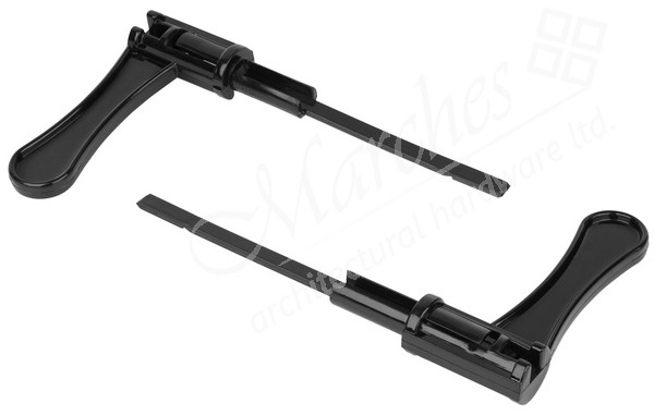 Re-useable Temporary Lever Set - Black - Lever Handles on Backplate ...