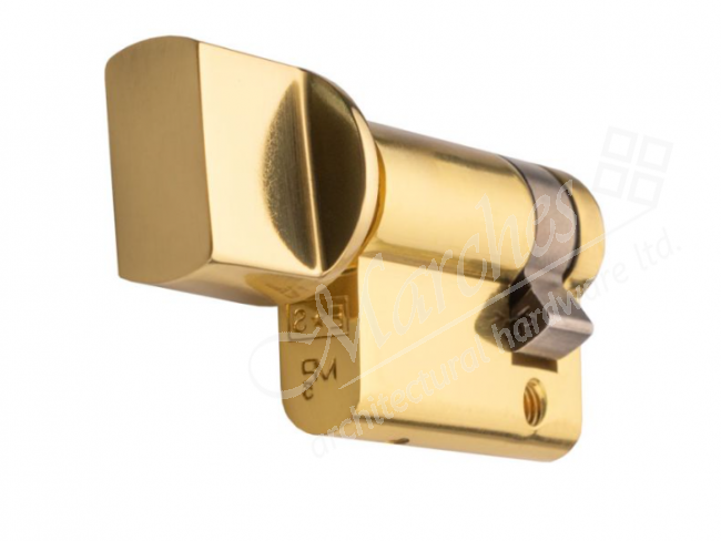 35/10 Half Thumbturn Euro Cylinder - Polished Brass - Single (Half ...