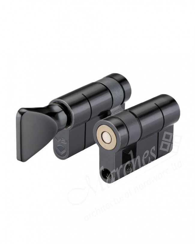 Single (Half) Thumbturn Euro Cylinder - Black (Various Sizes) - Single ...