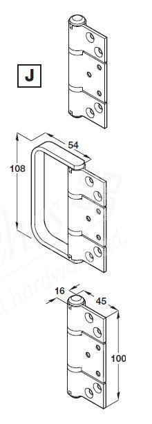 Centor E3 Straight Hinge Set - with Handle (Outward Opening ...