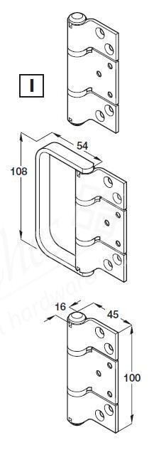 Centor E3 Half Offset Hinge Set - with Handle (Outward Opening ...