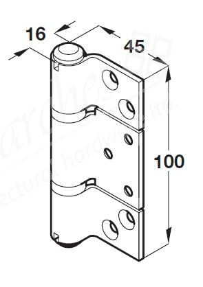Centor E3 Single Half Offset Hinge - No Handle - Stainless Steel ...