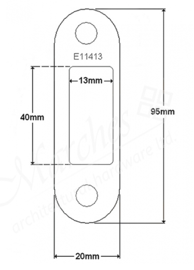Ferco GU Hook/Deadbolt Keep - Marches Architectural Ironmongery
