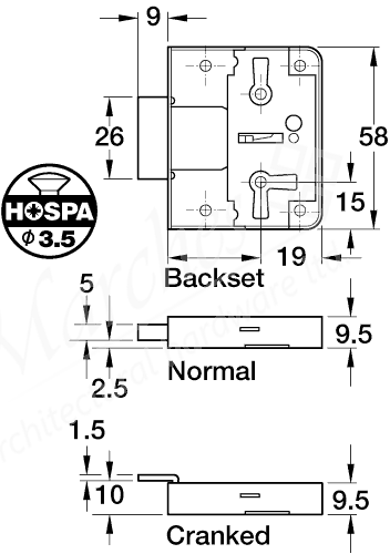 Rim Lock W Levers W Dead Bolt - Rim locks - Locking and Security ...