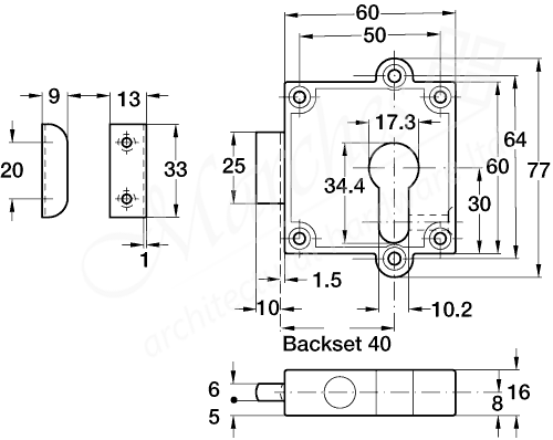 Lock Housing W Oc Aperture - Lock cases - Locking and Security ...