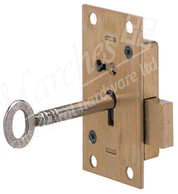 Straight cupboard rim lock with deadbolt - Cabinet locks & catches ...