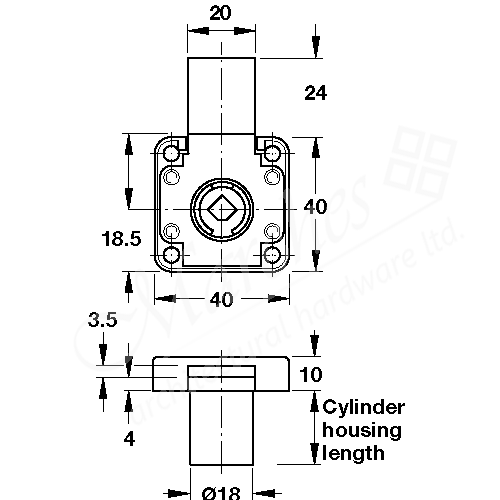 Symo 3000 Rim Lock Drw 32mm Np - Symo 3000 locks - Locking and Security ...