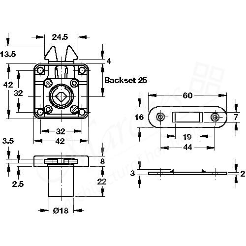 Roller Shutter Rim Lock Np - Symo 3000 locks - Locking and Security ...