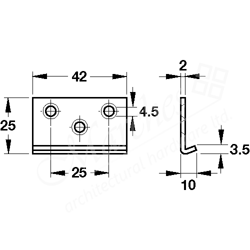 Angled Striking Plate Ni Pl - Striking plates - Locking and Security ...