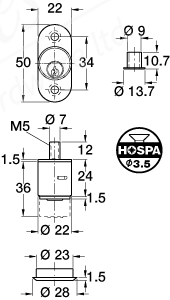 Push-button cylinders, ø 22 mm - Central locking locks - Locking and ...