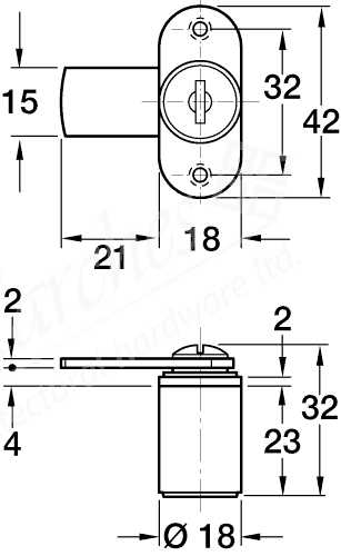 Cylinder Lever Lock Dir. A - Cylinder cam locks - Locking and Security ...