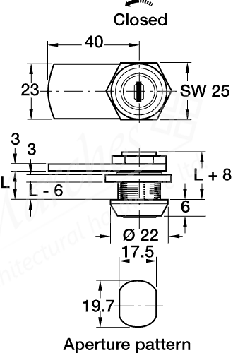 Cyl Lever Lock 1 13mm - Cylinder cam locks - Locking and Security ...