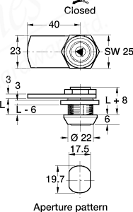 Cam lock for triangular socket key - Lock cases - Locking and Security ...