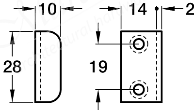 Striking Plate 28x10mm - Striking plates - Locking and Security ...